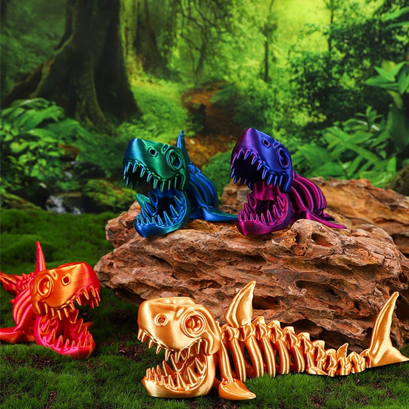 3d Printed Shark Multi-Joint Movable Office Desktop Ocean Animal Fidget ...