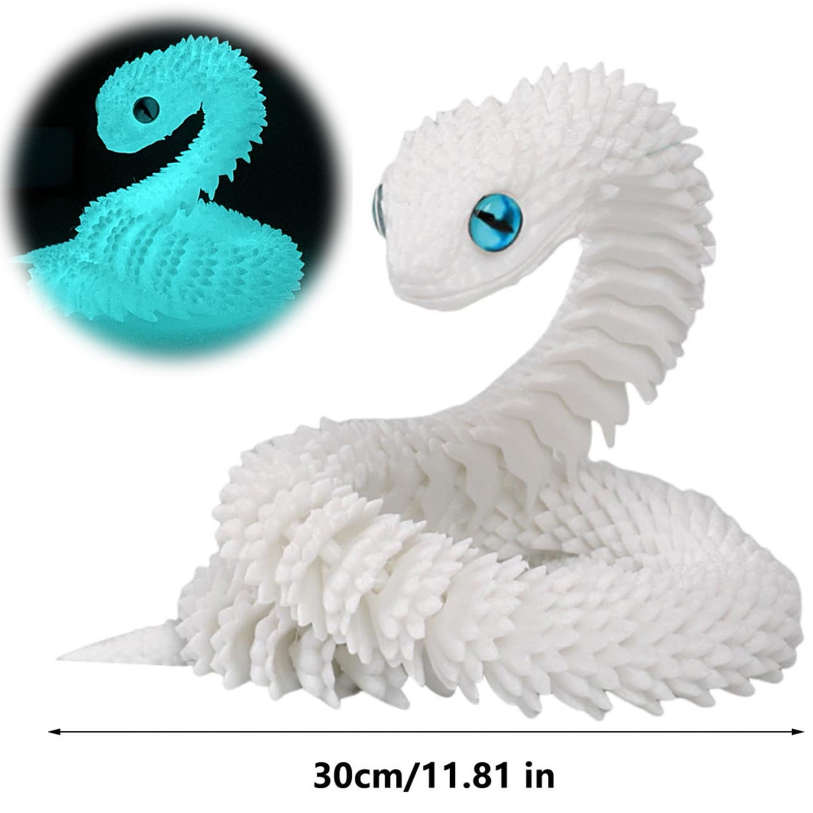 3d Printed Snake,Fluorescent Blue,Snake Toy,3-D Printed Toys,3d Print ...