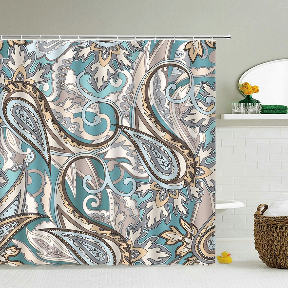 3d Printing European Retro Pattern Shower Curtains With Waterproof ...