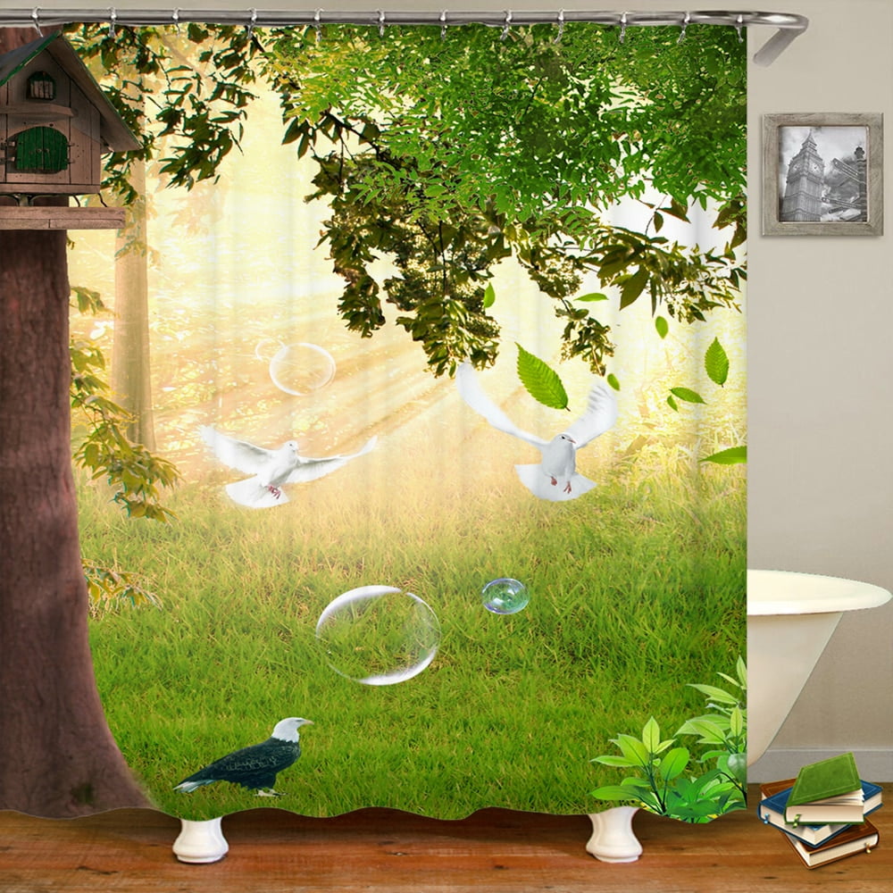 3d Printing Forest Big Tree Bathroom Shower Curtain Natural Landscape ...