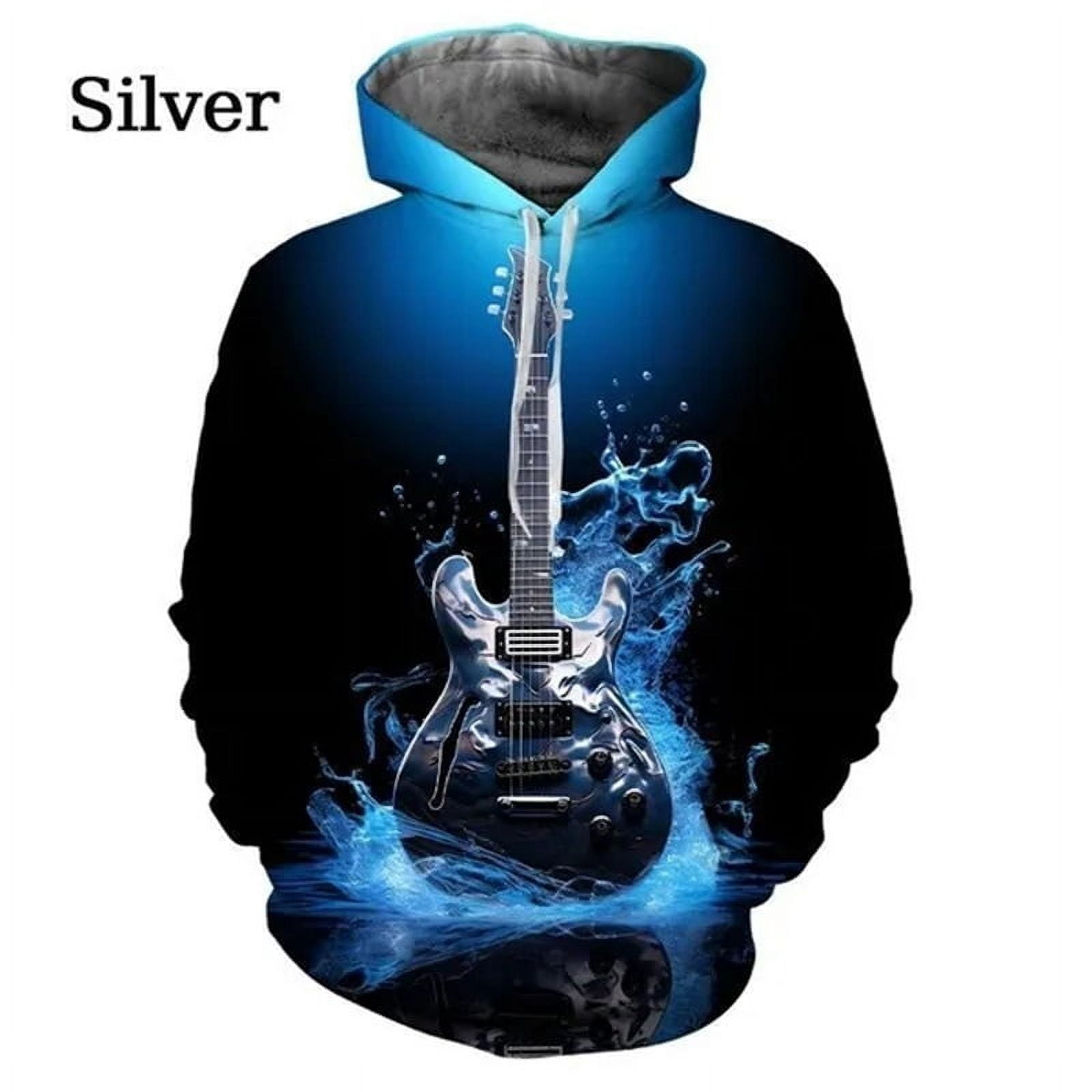 3d Printing Guitar Pattern Hoodie For Men Fashion Personality Men's ...