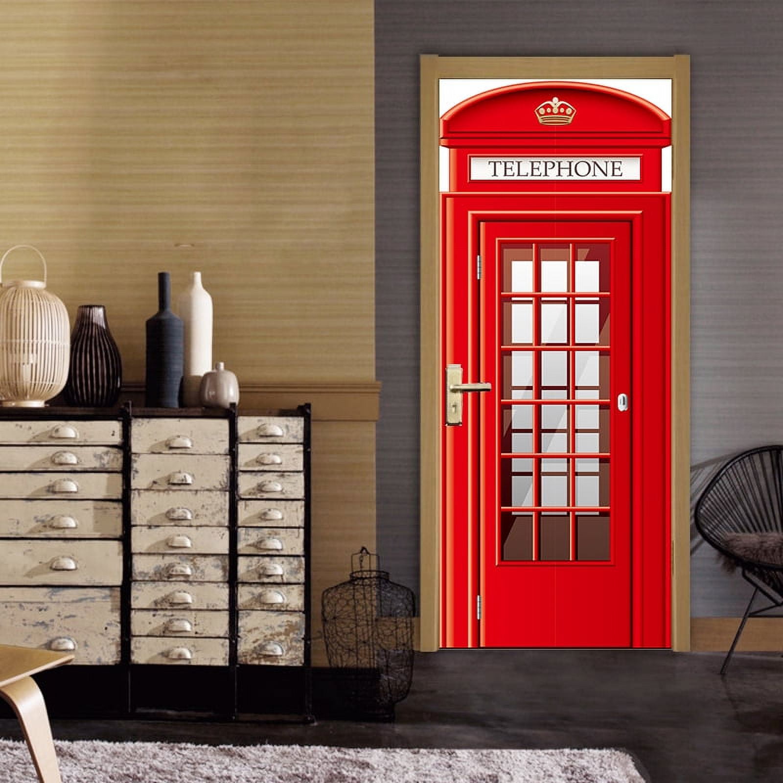 3d Realistic Wooden Door Sticker HD Printing Customizable Size Pattern ...