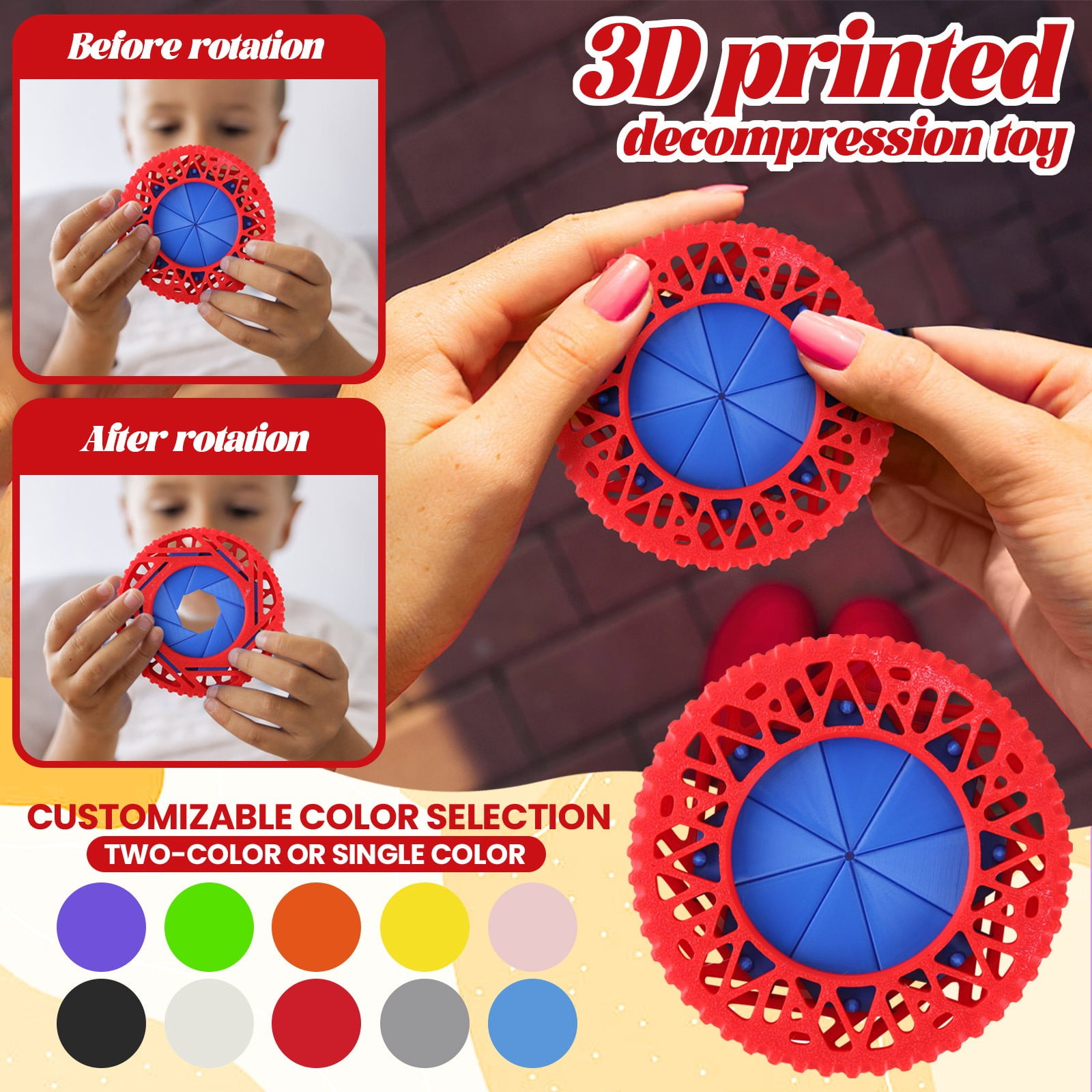 3d Rotary Ball Decompression Toy & Take It with You,Stay Away From ...