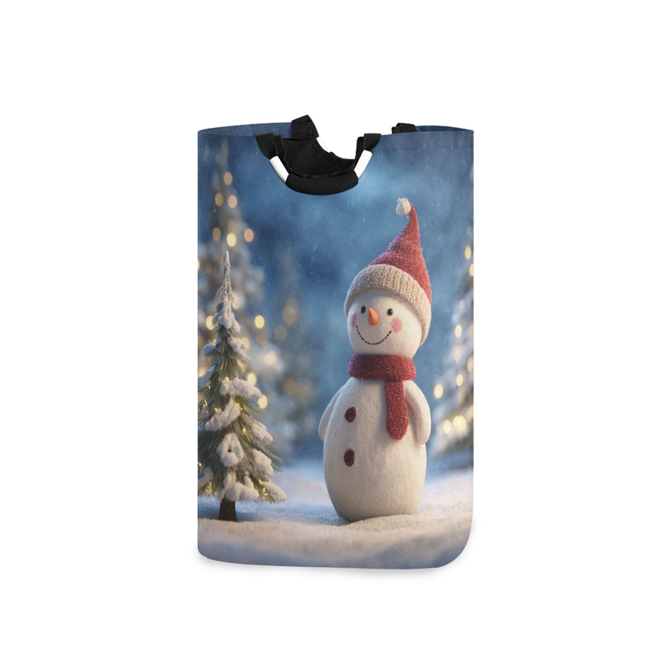 3d Snowman and Christmas Tree Laundry Basket with Handles Foldable ...