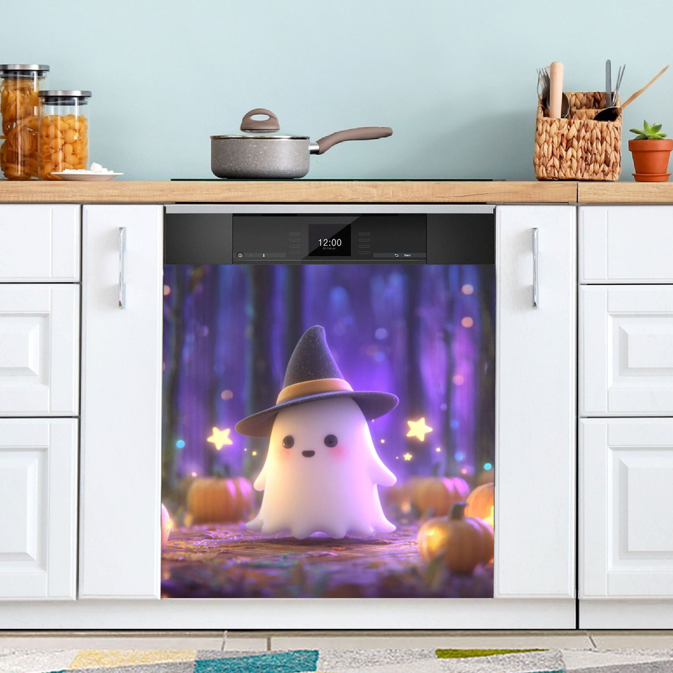 3d Specter Pumpkin Halloween Forest Cute Dishwasher Magnet Refrigerator ...