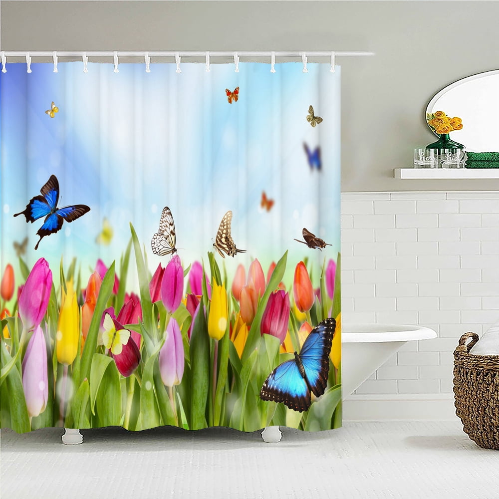 3d Sunflower Yellow Flowers Shower Curtains Bathroom Waterproof Bath ...