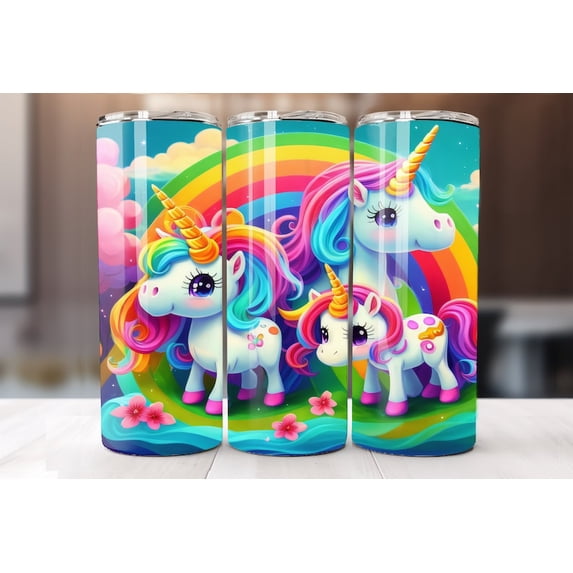 3d Unicorn Tumbler Wrap PNG 20oz Skinny Tumbler Sublimation Design PNG ...