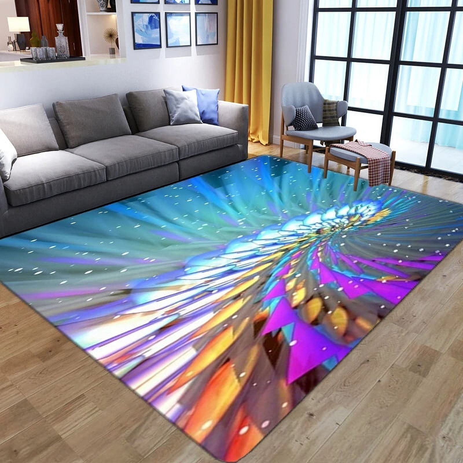 3d Visual Grid Carpet E-sports Room Decor Cyberpunk Rug Large Area ...