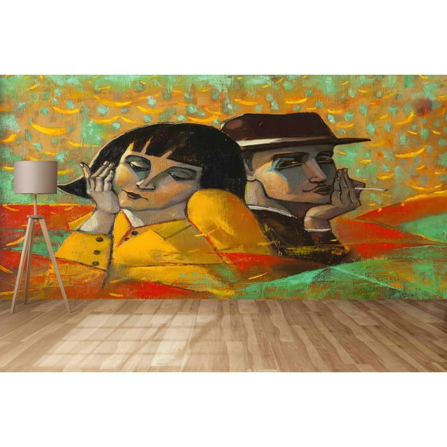 3d Wallpaper, Lover Portrait Wall Decor, Valentine Wallpaper, Custom ...