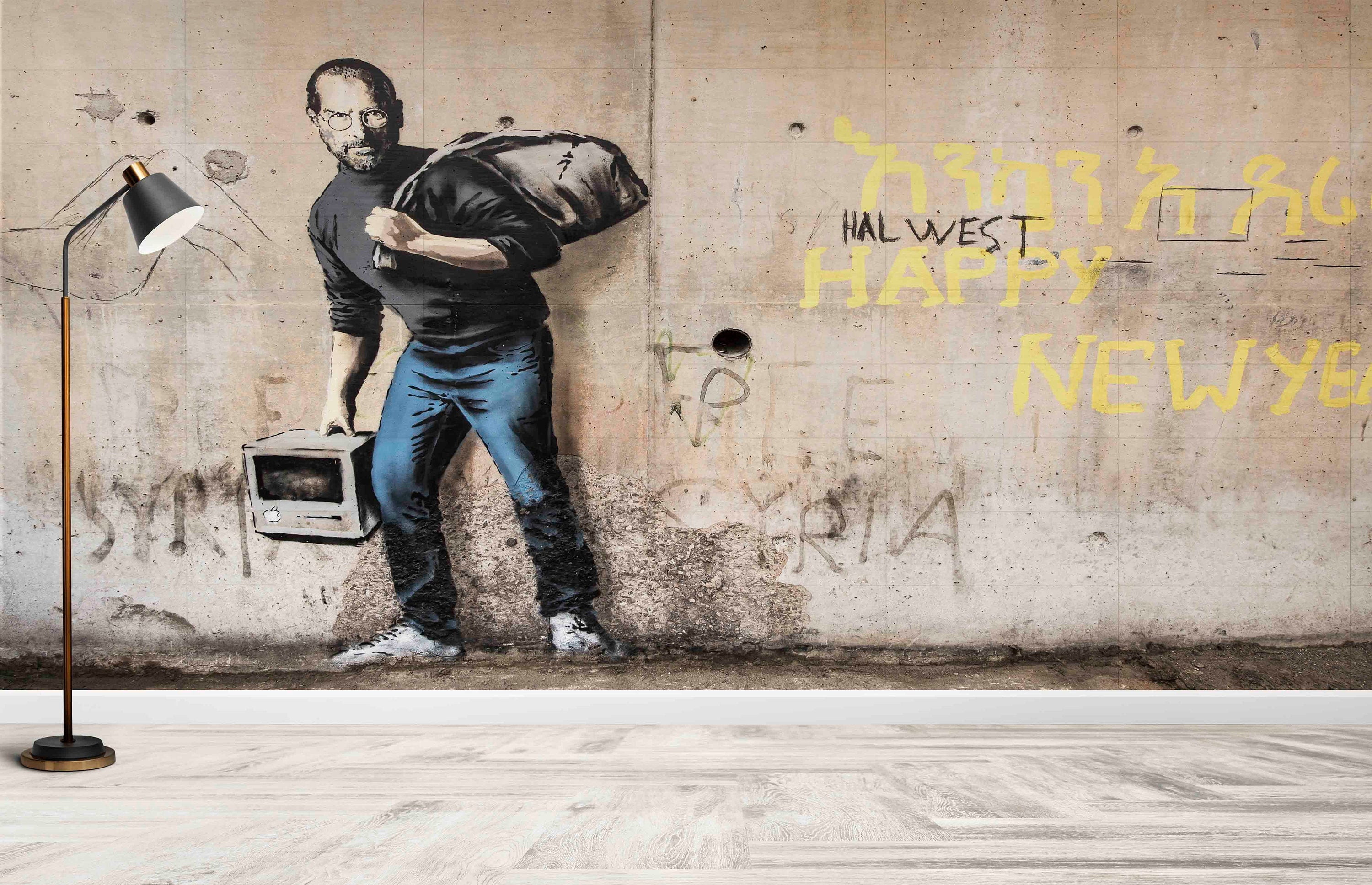 3d Wallpaper, Modern Wallpaper, Banksy Graffiti Wall Print, Migrant ...