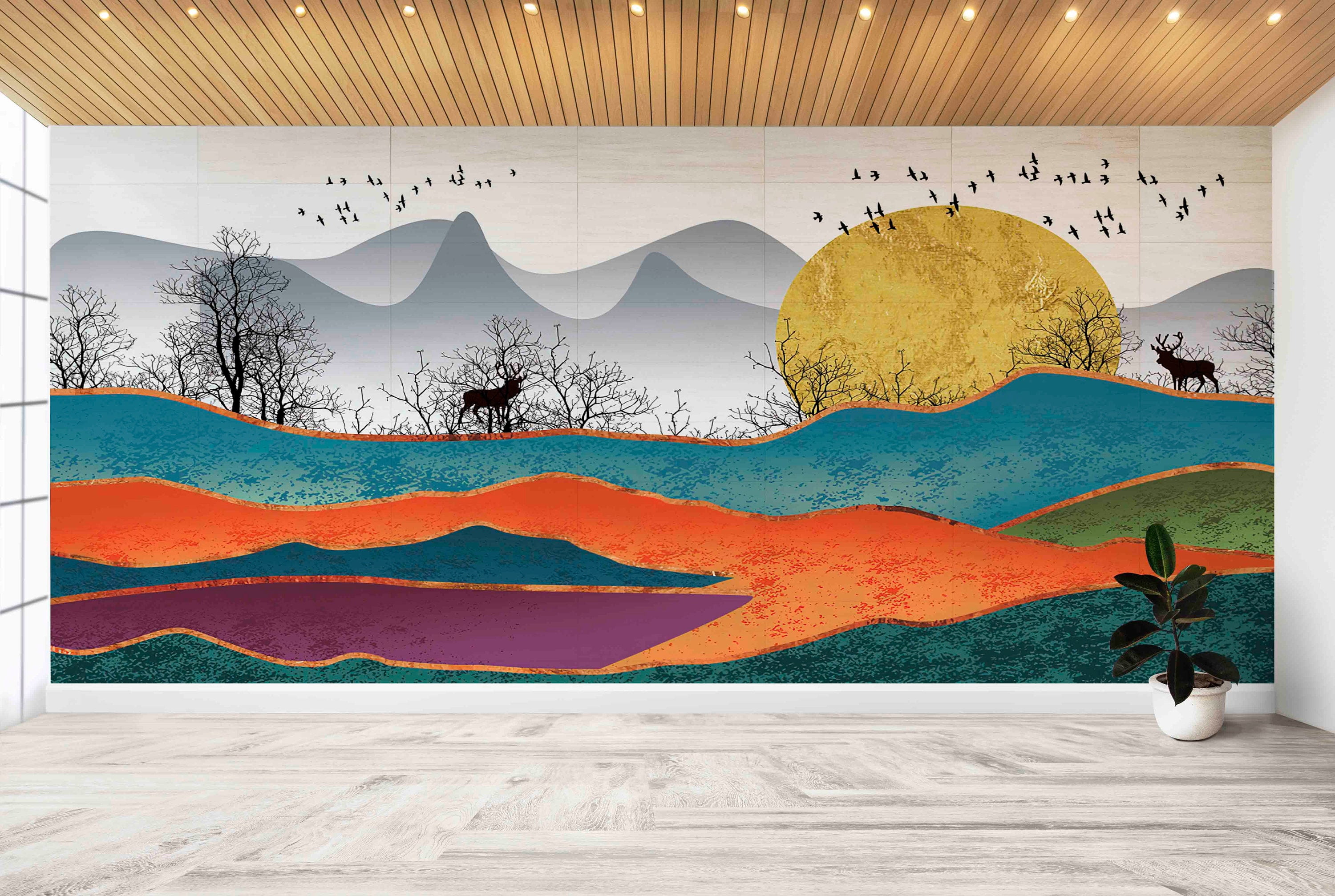 3d Wallpaper, Modern Wallpaper, Colorful Abstract Landscape, Wallpaper ...