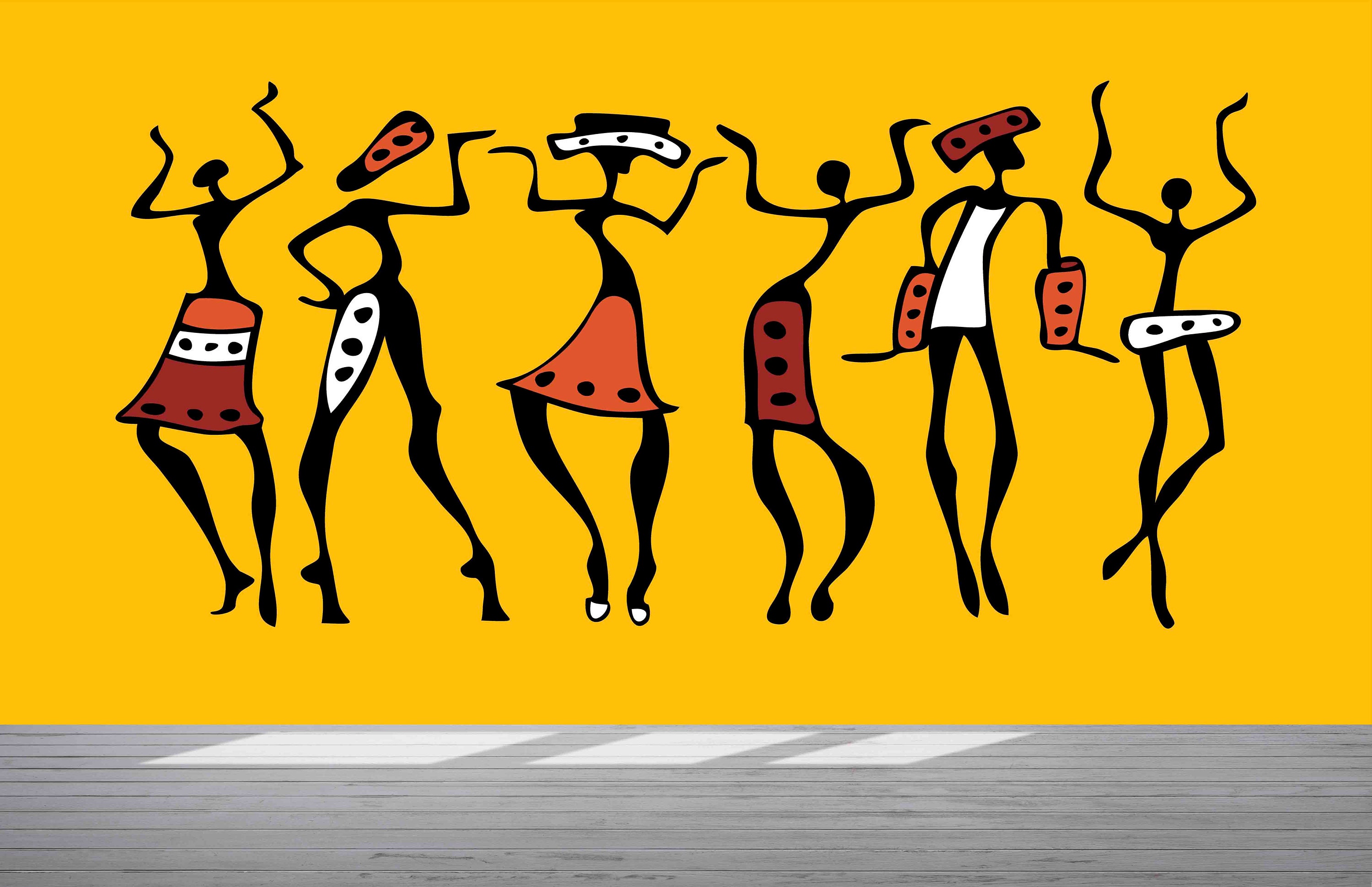 3d Wallpaper, Paper Wall Art African People Wall Decor, African Dancing ...