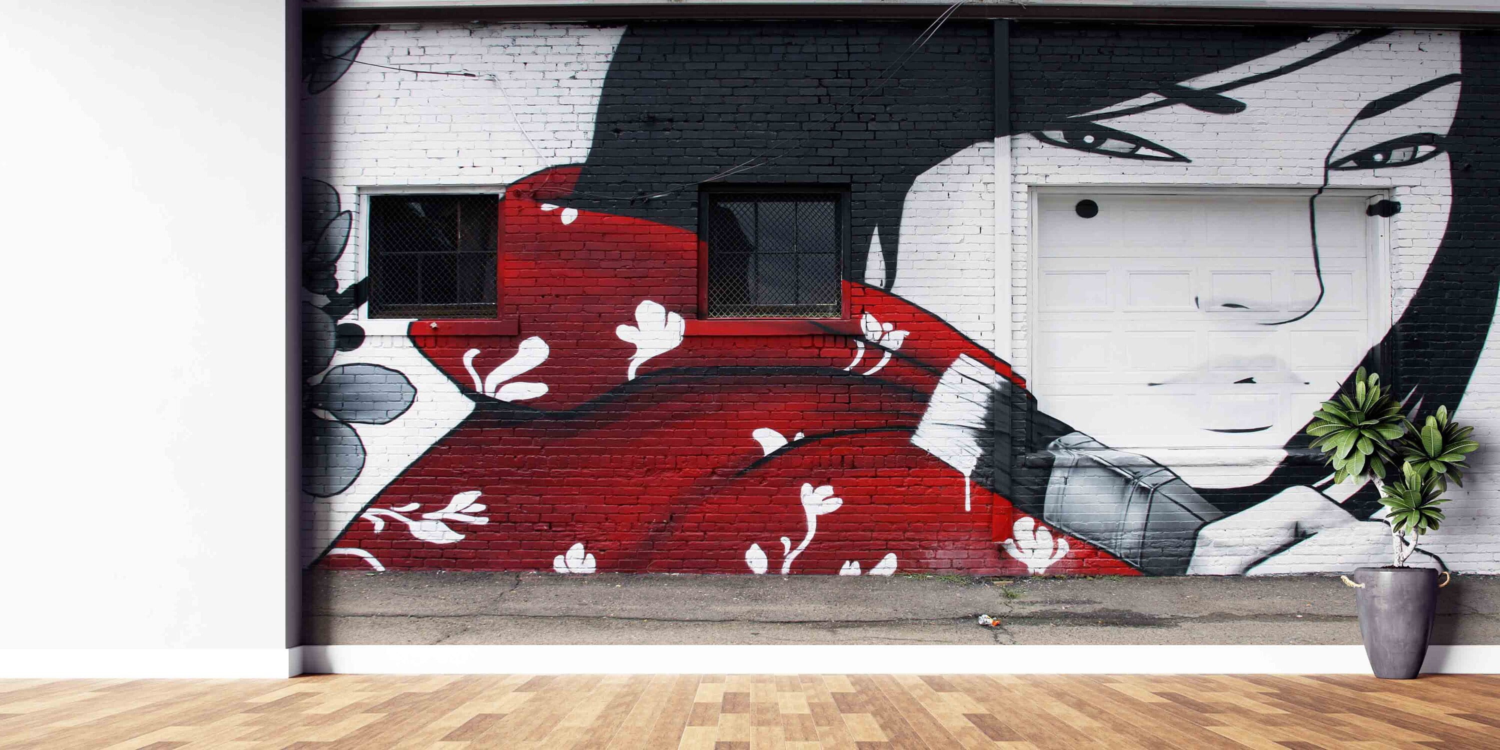 3d Wallpaper, Woman Graffiti Wall Painting, Paper Wall Art, Woman ...