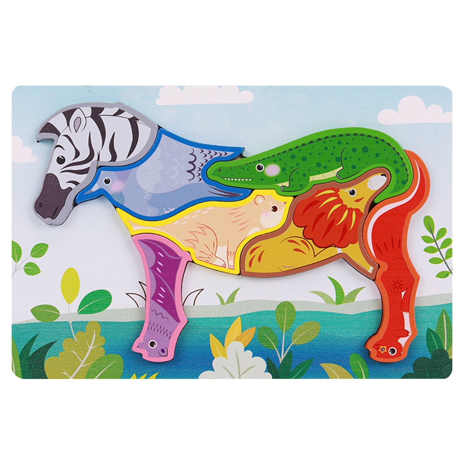 3d Wooden Puzzles, Shape Matching Blocks, Early Learning Toys, Kid ...