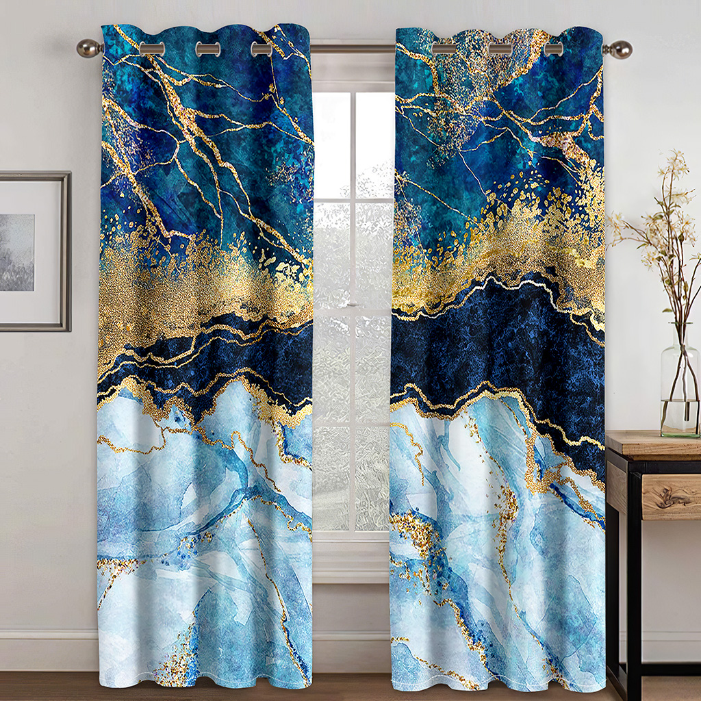 3d blakc and gold Curtain Bedroom r Ultra Micro Shading Living Room ...