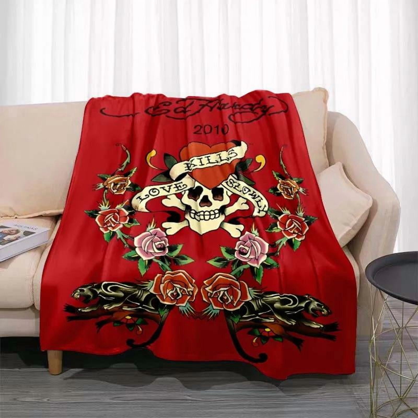 3dED- HARDY Tattoo Tiger Skull Blanket Living Room Bedroom Sofa Soft ...