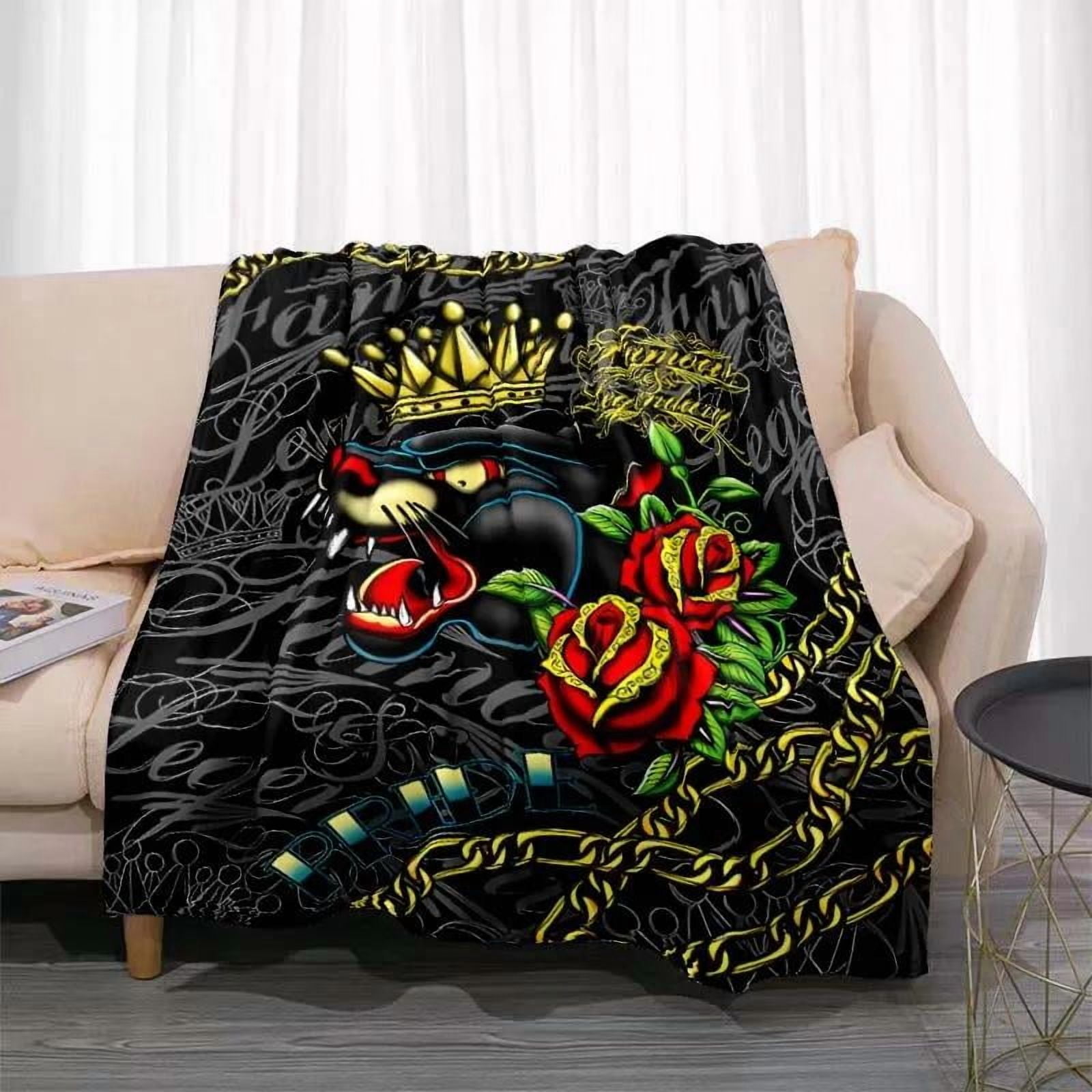 3dED- HARDY Tattoo Tiger Skull Blanket Living Room Bedroom Sofa Soft ...