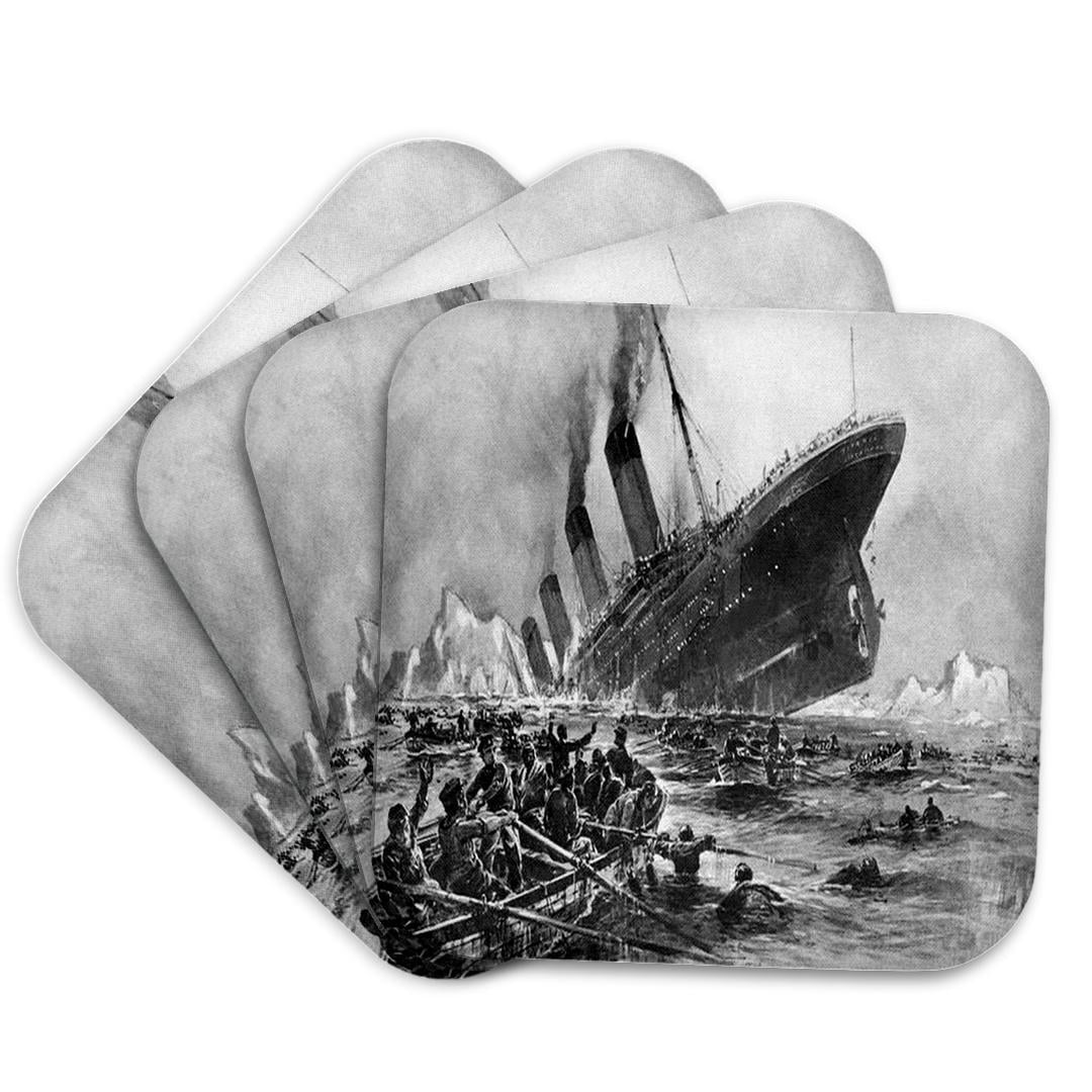 3dRose, 1912 Artists Rendering Of Sinking Of The Titanic, Set of 4 ...