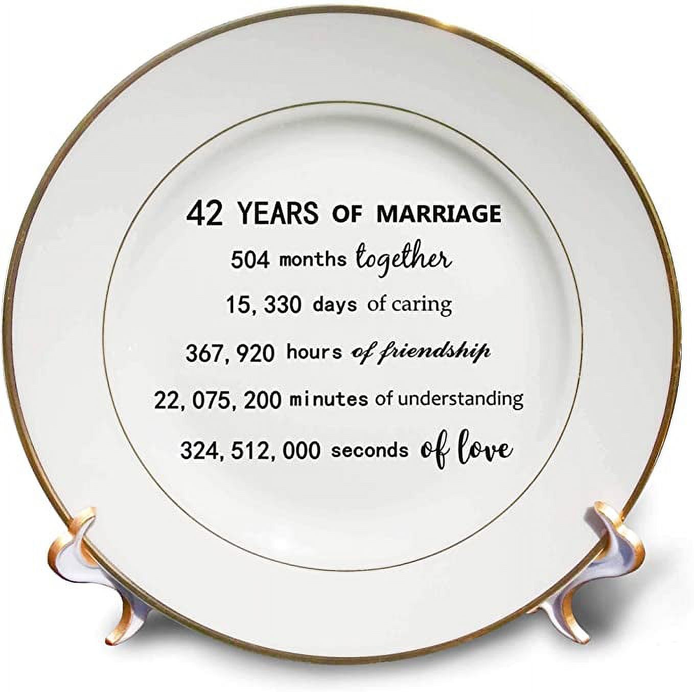 3dRose, 42 Years of Marriage 42nd Wedding Anniversary in months days ...