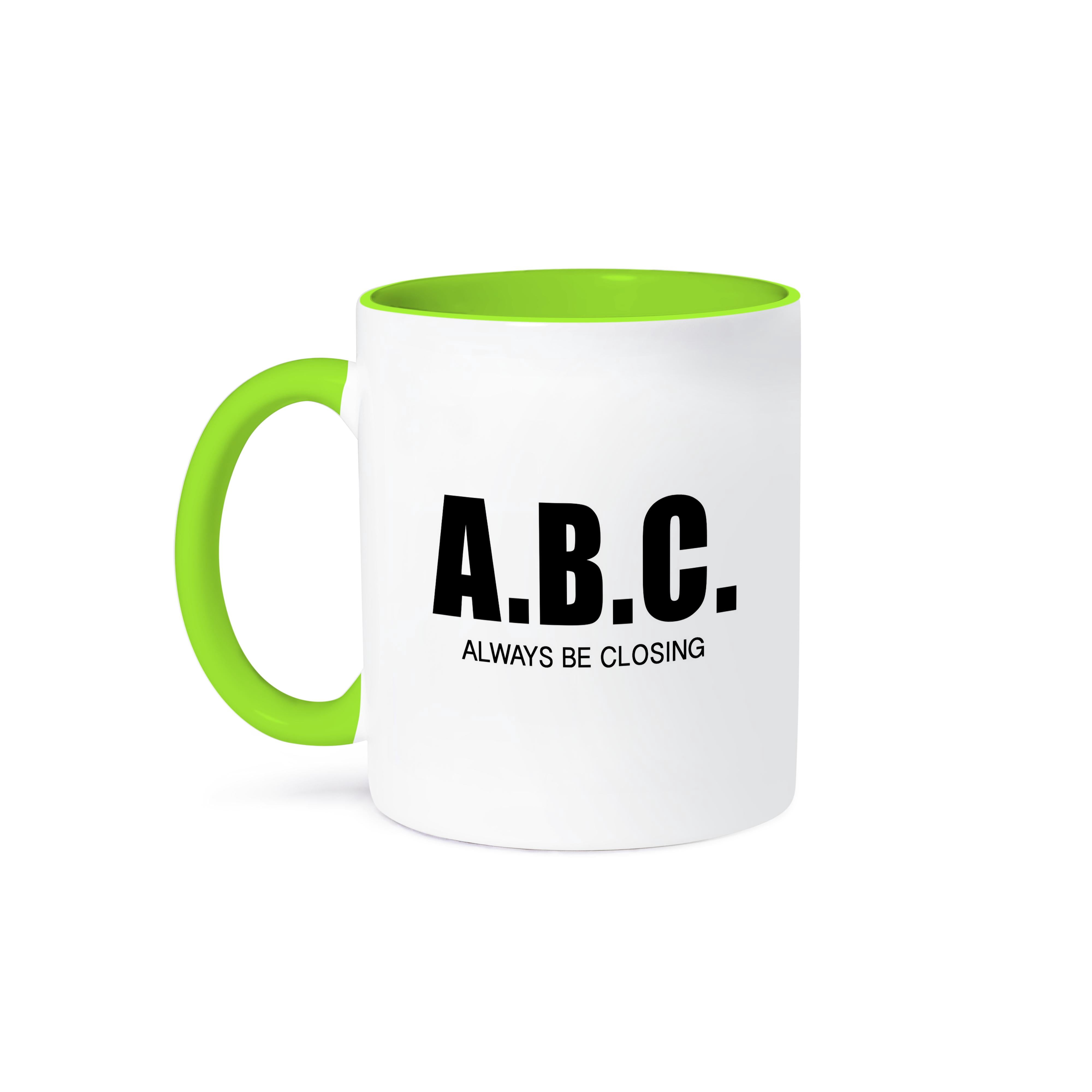 3dRose, A.B.C. ALWAYS BE CLOSING, 11oz Two-Tone Green Mug - Walmart.com