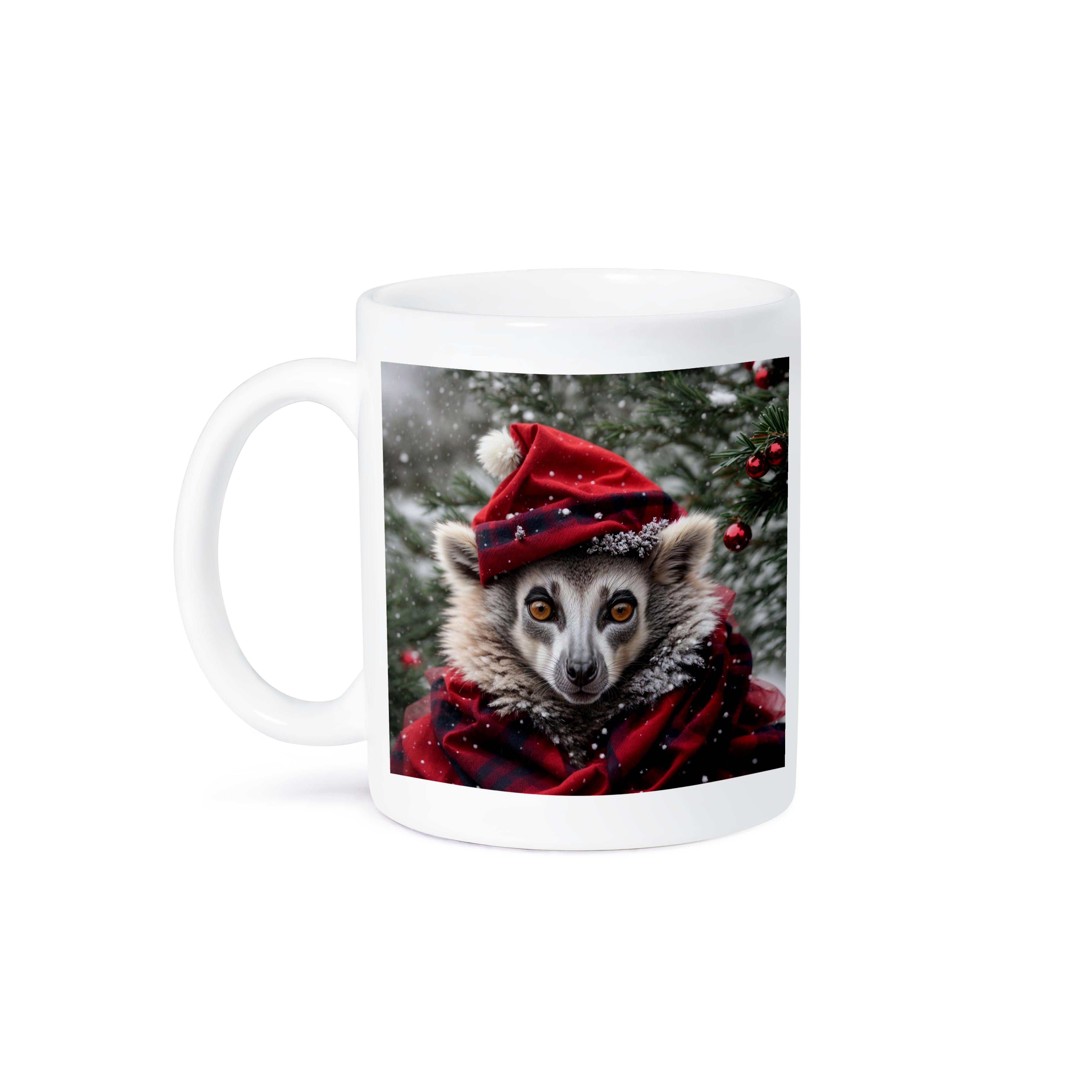 3dRose, A Lemur wearing a Santa Hat and Scarf, 15oz Mug - Walmart.com