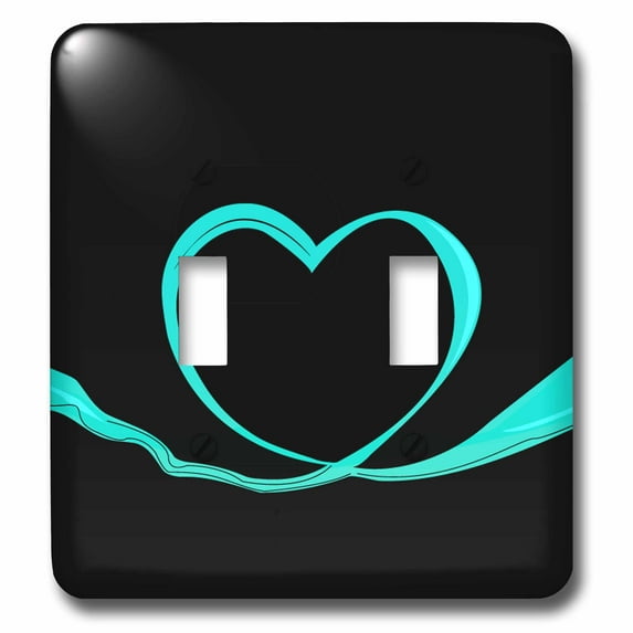 3dRose, A Pretty Turquoise Swath Of Fabric Shaped Into A Heart, double ...