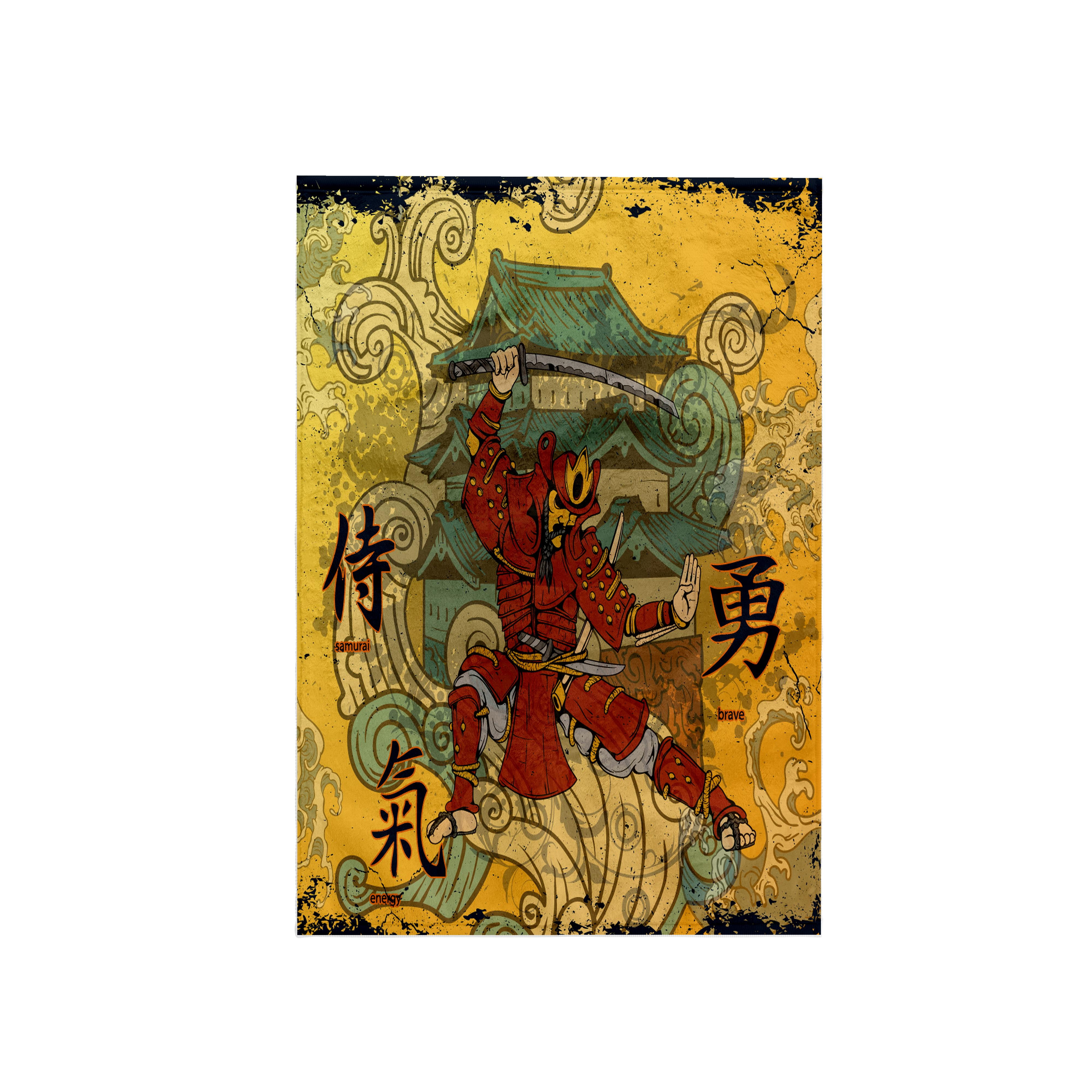 3dRose, A Samurai Warrior Against An Oriental Building With Oriental ...