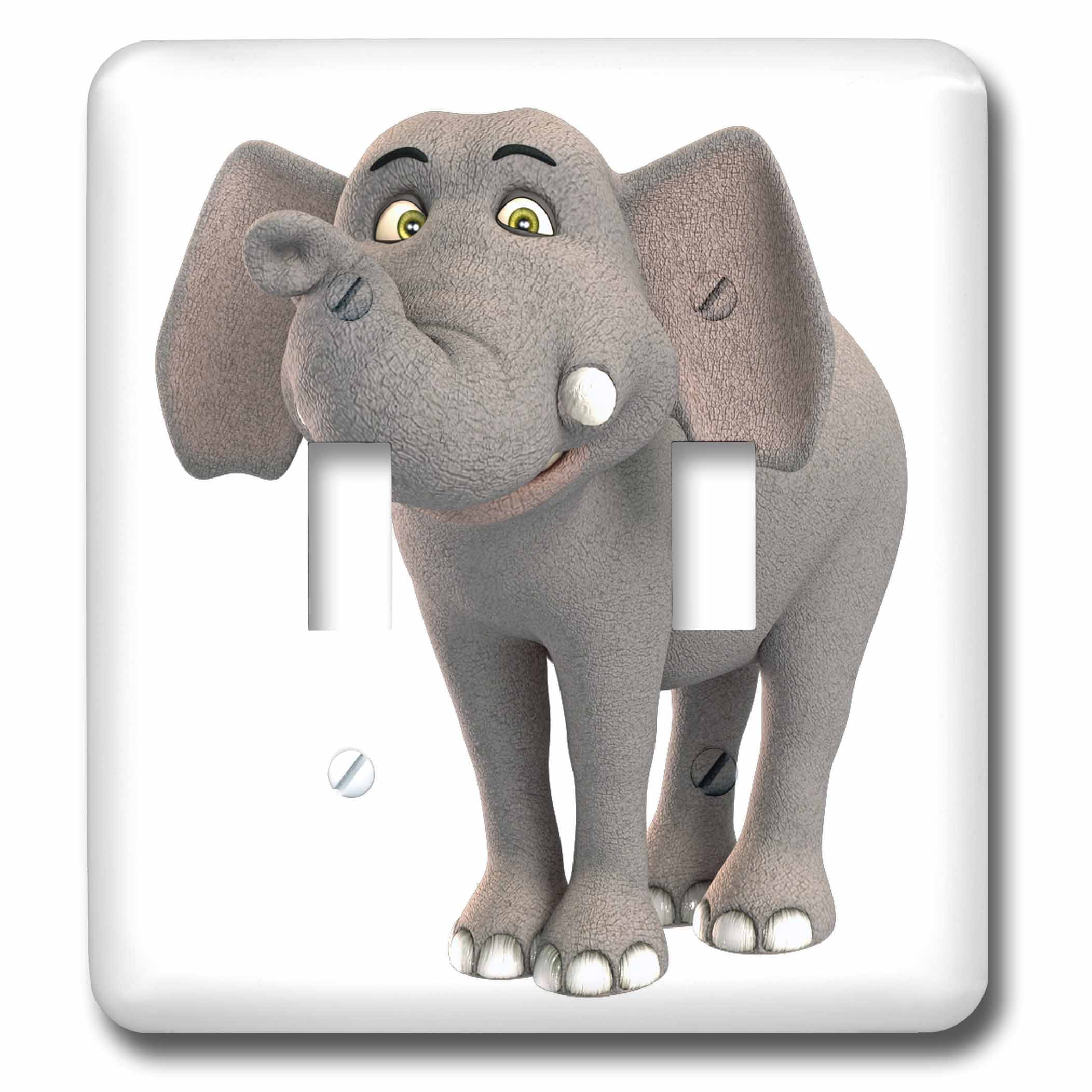 3dRose, A baby cartoon elephant smiling, double toggle switch - Walmart.com