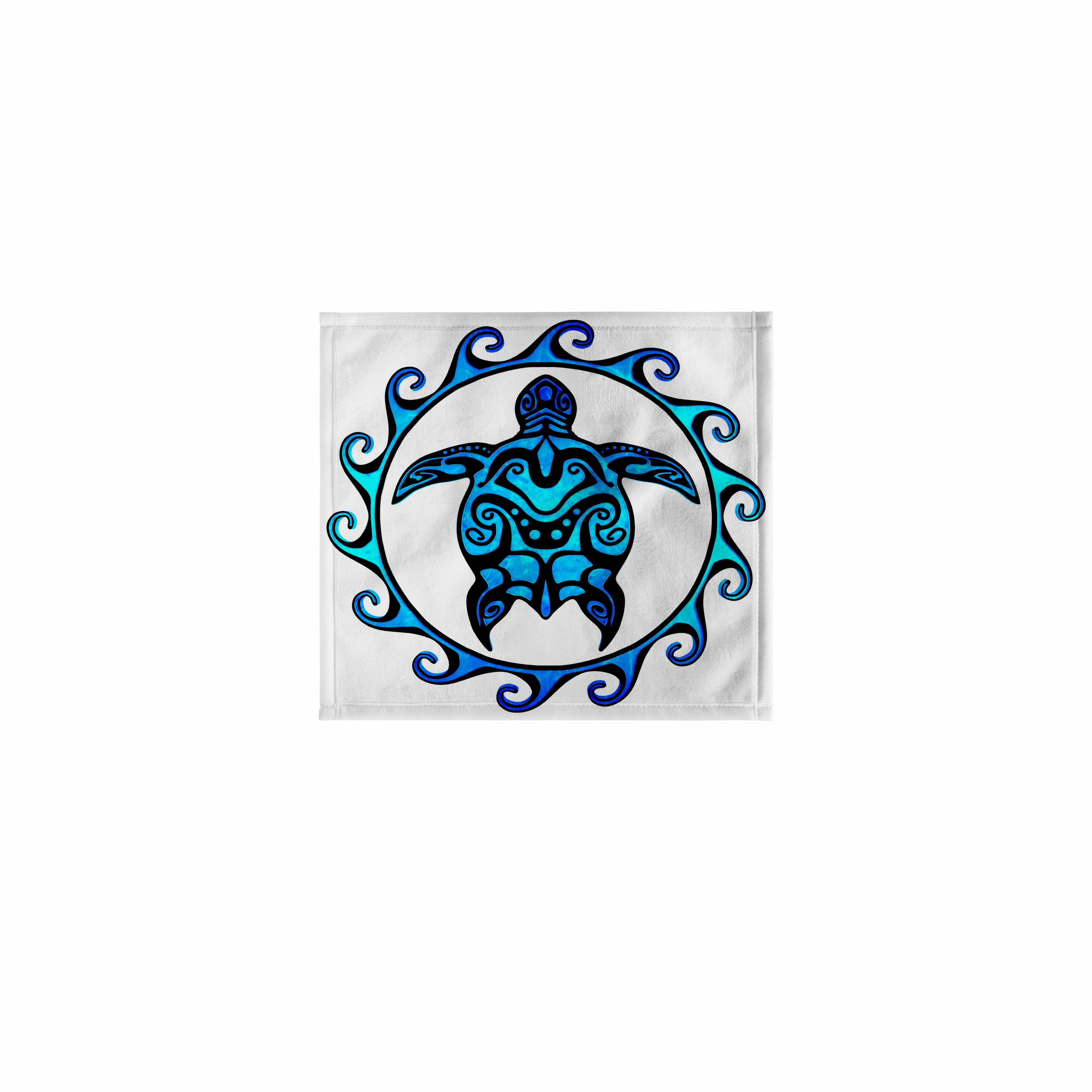 3dRose, A ocean blue tribal honu sea turtle in a Maori Sun Polynesian ...