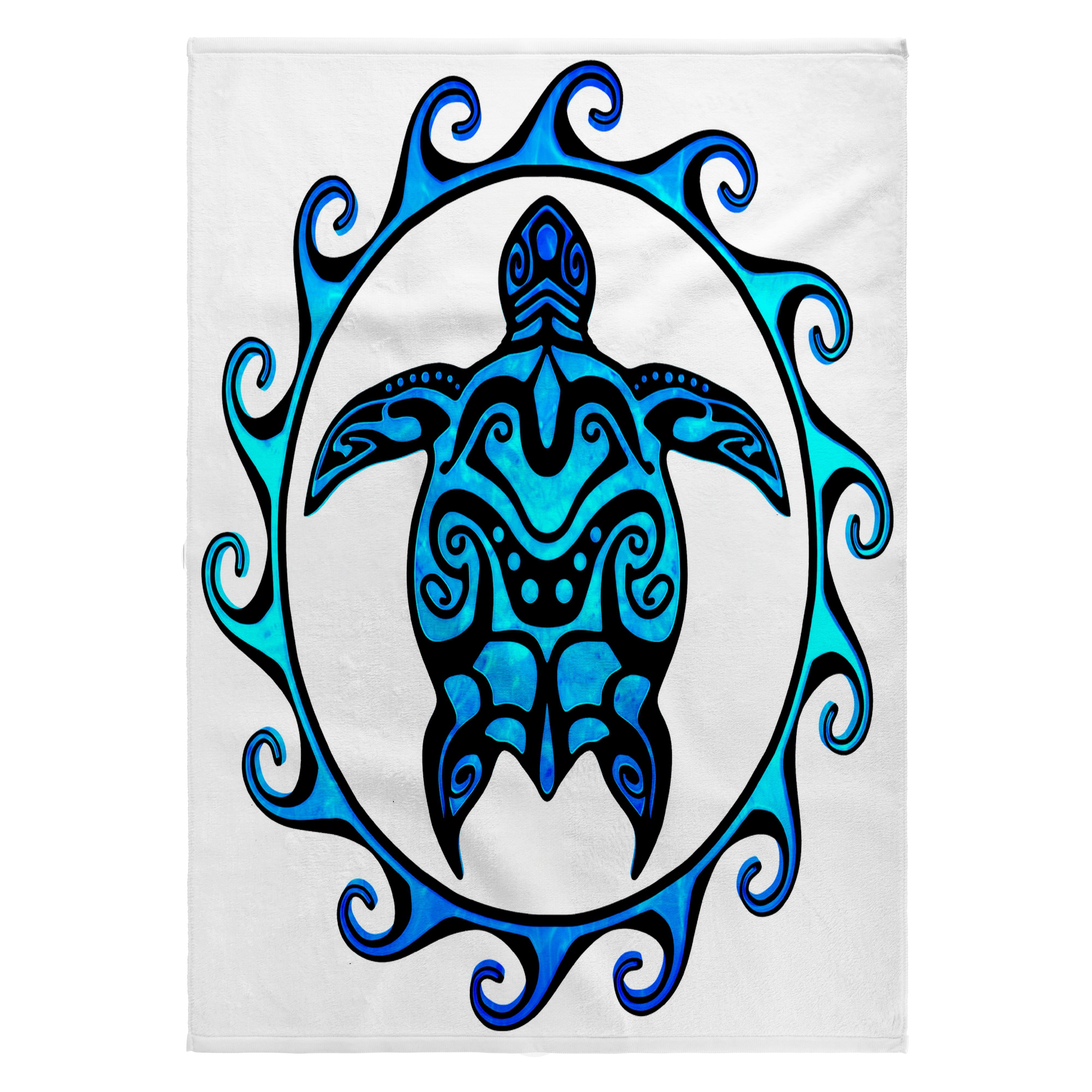 3dRose, A ocean blue tribal honu sea turtle in a Maori Sun Polynesian ...