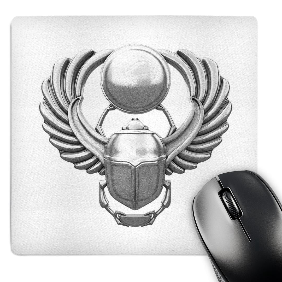 3dRose, A silver Egyptian scarab beetle heiroglyph, a ancient good luck ...