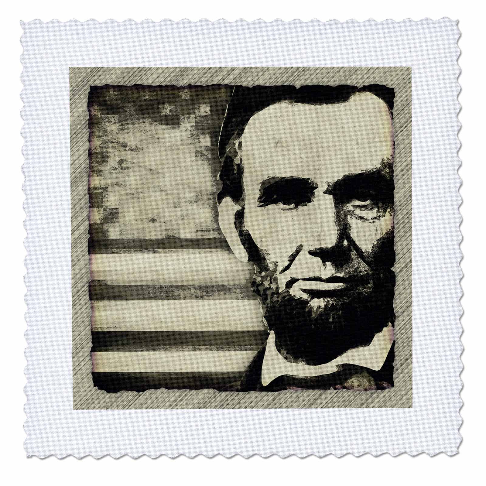 3dRose, Abraham Lincoln - President Abraham Lincoln with American flag ...
