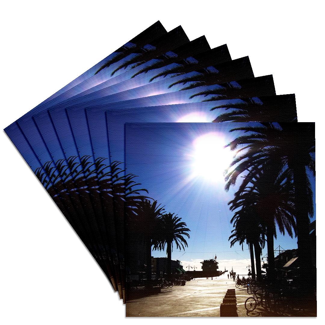3dRose, Afternoon In Hermosa Beach shows setting sun over the Pacific ...