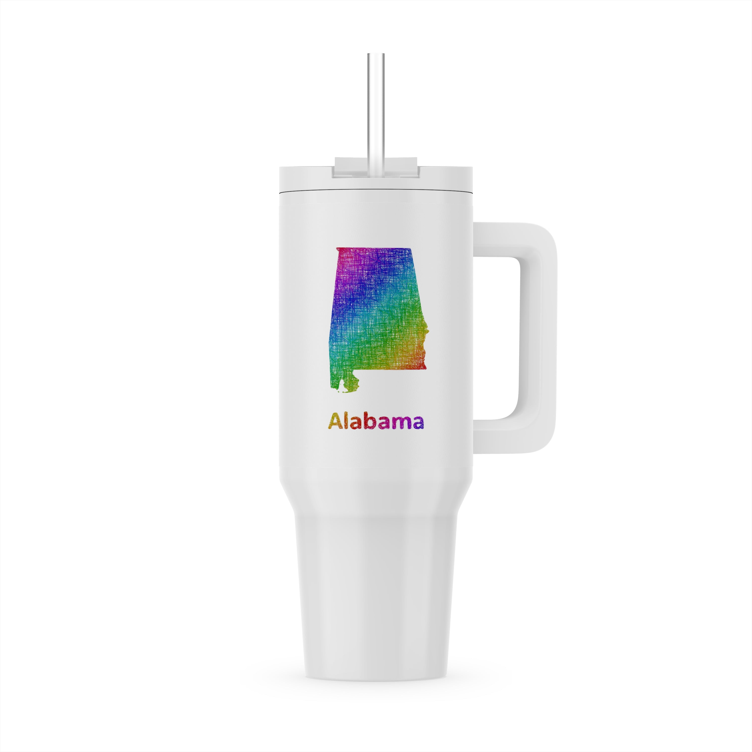 Alabama State Map - Rainbow Sketch Design, 30oz Tumbler - Walmart.com