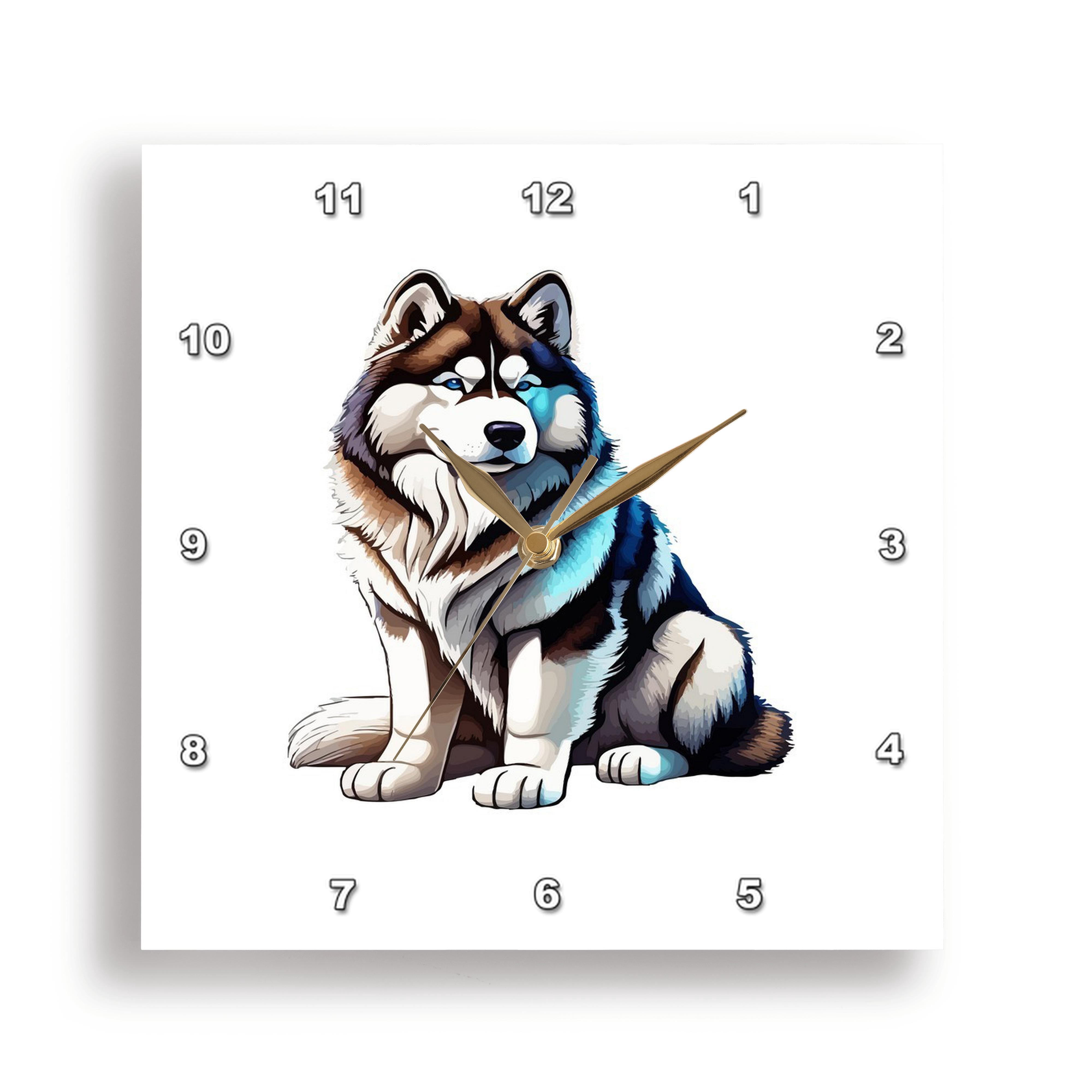 3dRose, Alaskan Malamute Cute Artistic Cartoon Illustration, 10x10 Wall ...