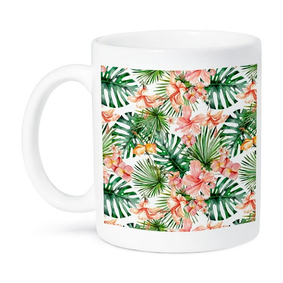 3dRose, Aloha Monstera Hibiscus Flower Jungle Tropical Floral Hawaii ...