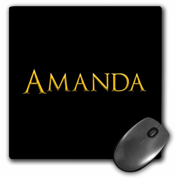 3dRose Amanda popular, common lady name in the USA. Yellow on black ...