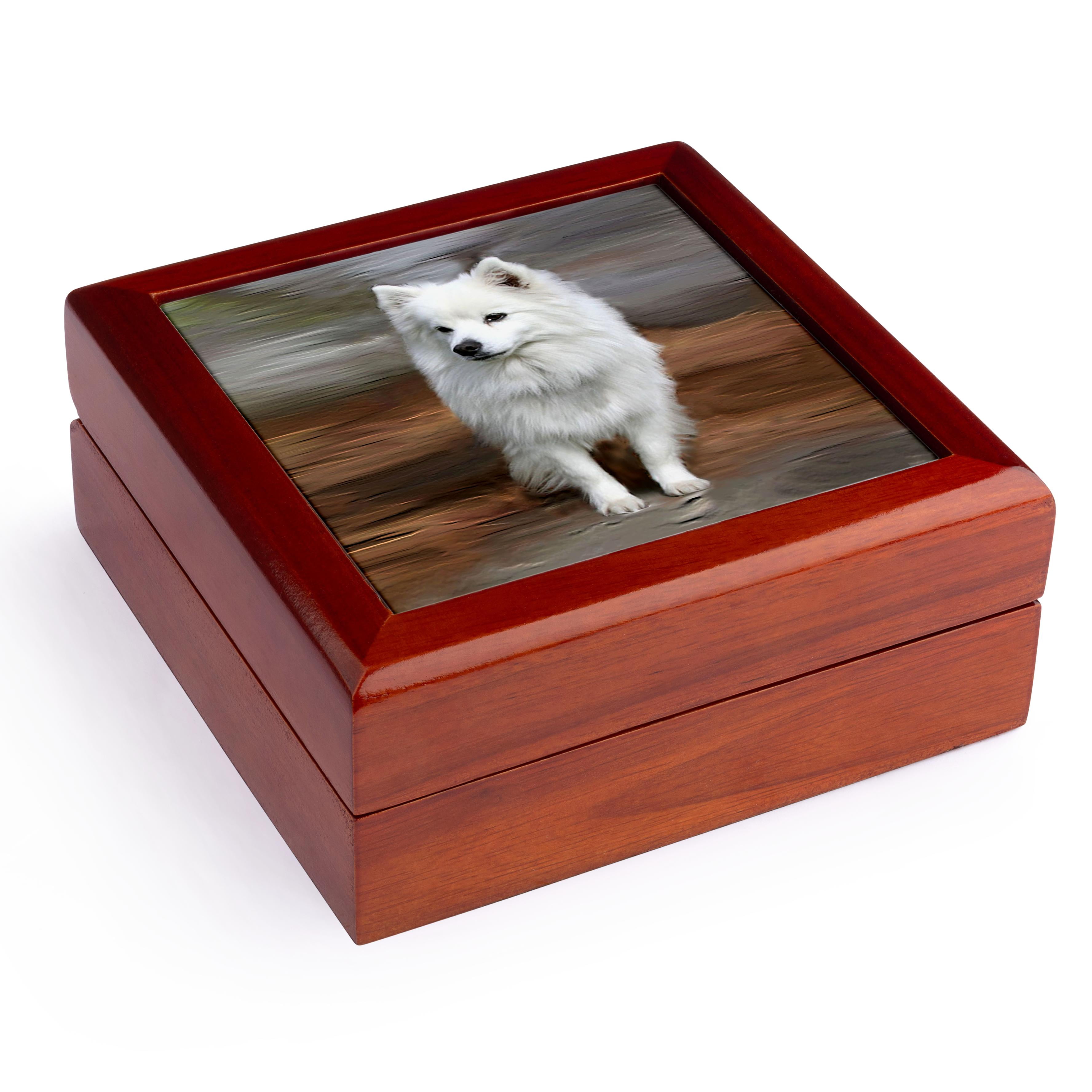 3dRose, American Eskimo Toy Dog, Jewelry Box 5.5x5.5 inch with 4 inch ...