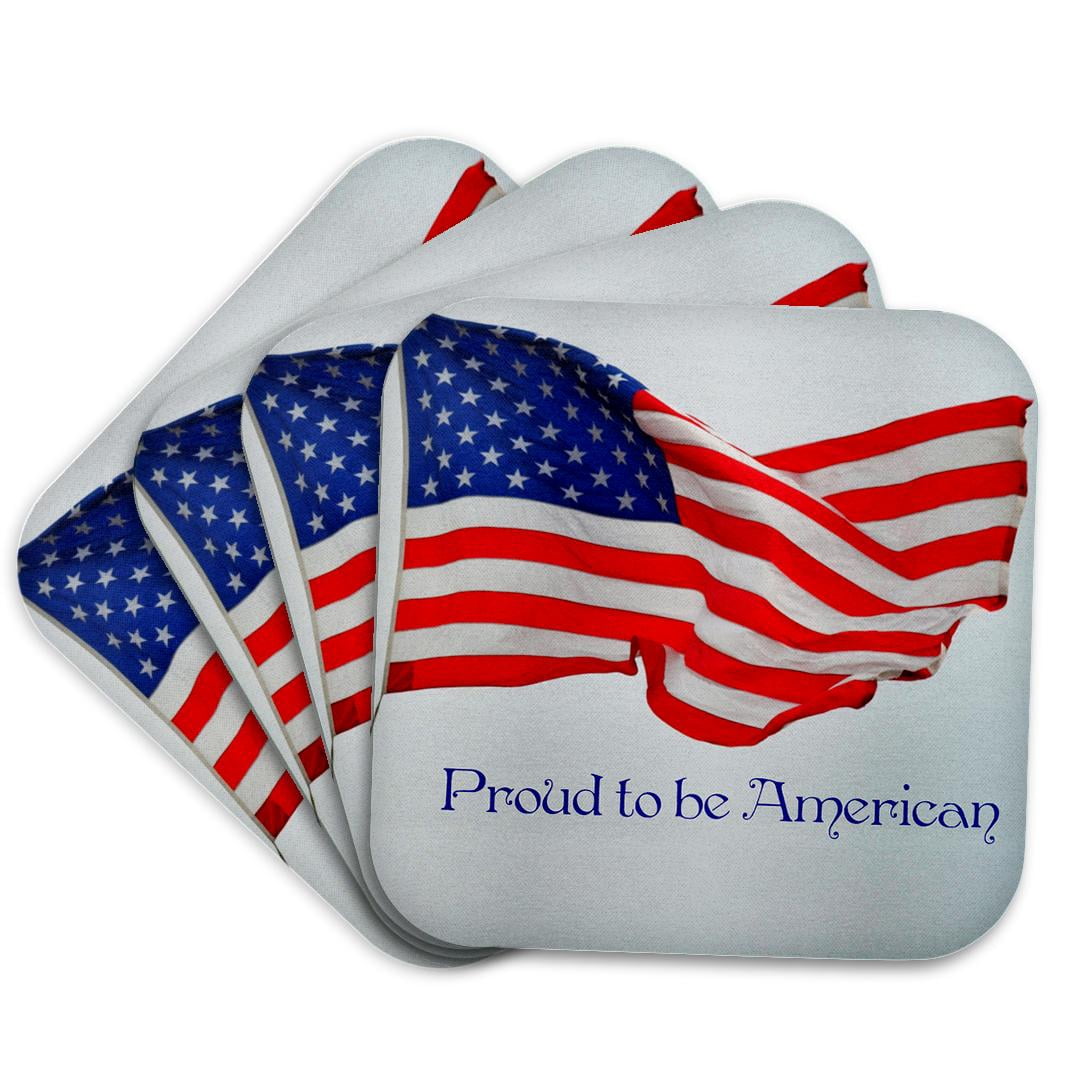 3drose, an American Flag-proud to Be American, Set of 4 Coasters - Soft ...