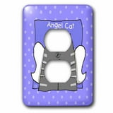 3dRose, Angel Gray Tabby Cat Cute Cartoon Pet Loss Memorial , 2 plug ...