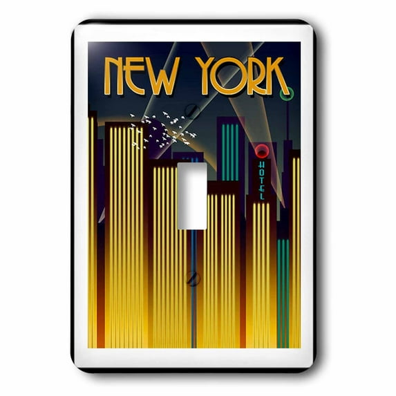 3dRose, Art Deco New York Poster, single toggle switch - Walmart.com