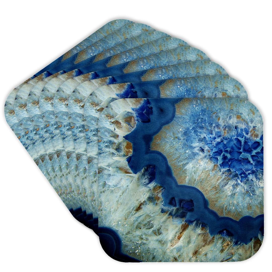 3dRose, Art print of Luxury Fashion Blue Marble Agate Gem Mineral ...