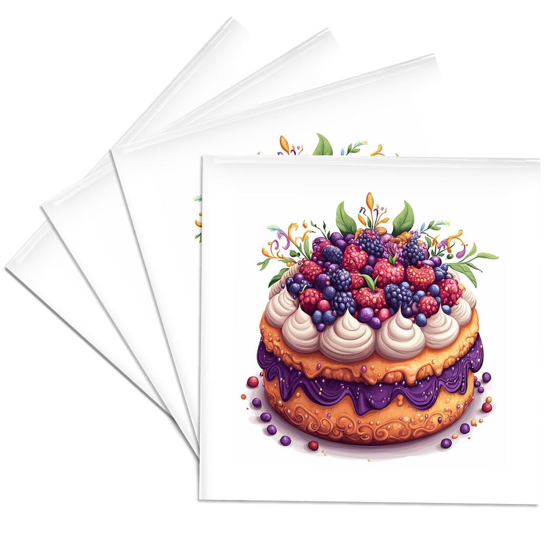3dRose, Artsy image of Mardi Gras pie with berries and floral ...
