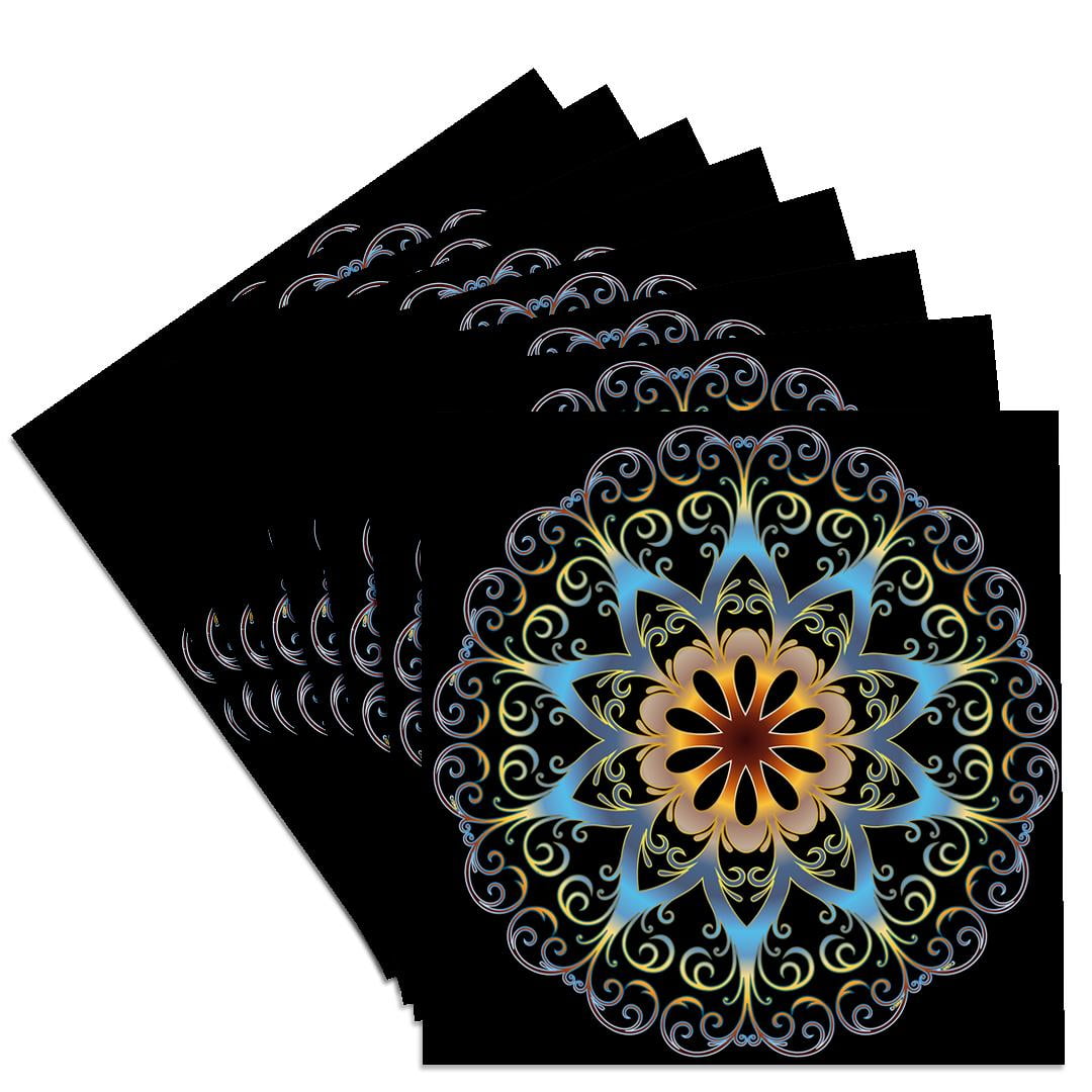 3drose, Asia Buddha Mandala Symbol, Set of 8 Ceramic Tile Coasters ...