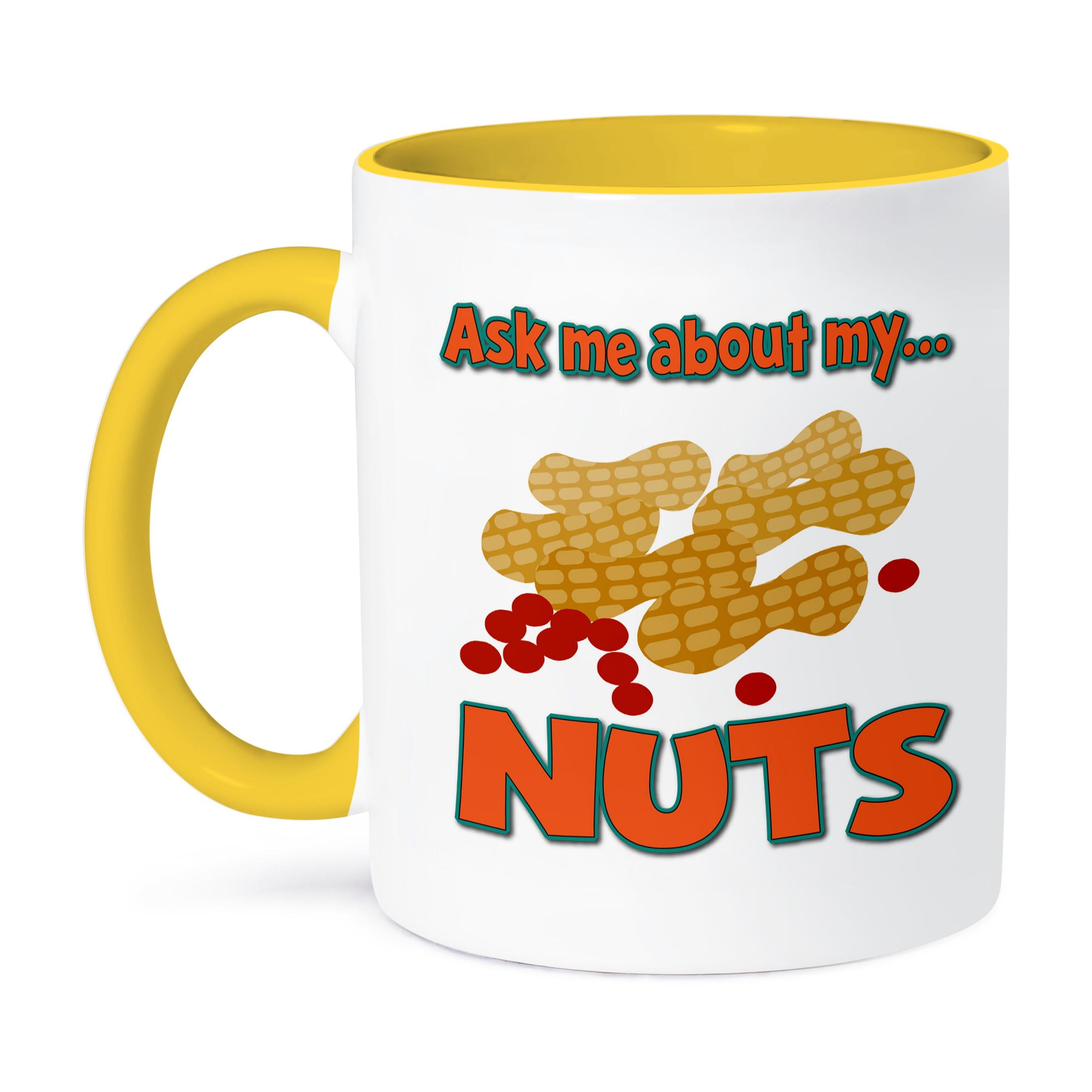 3dRose, Ask Me About My Nuts Peanuts Funny Innuendo Design, 11oz Two ...