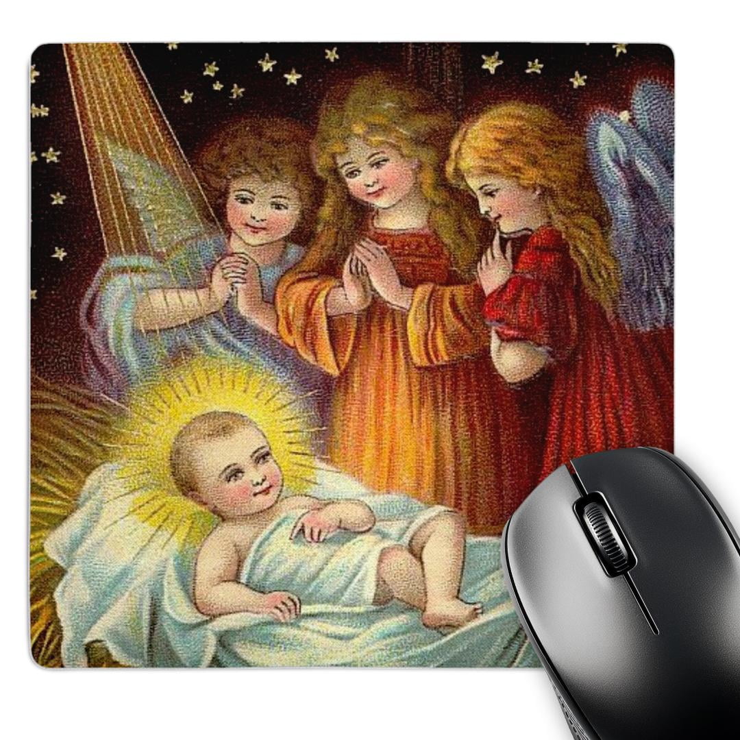 3dRose, Baby Jesus and Three Young Angels Vintage Artwork, Mouse Pad ...