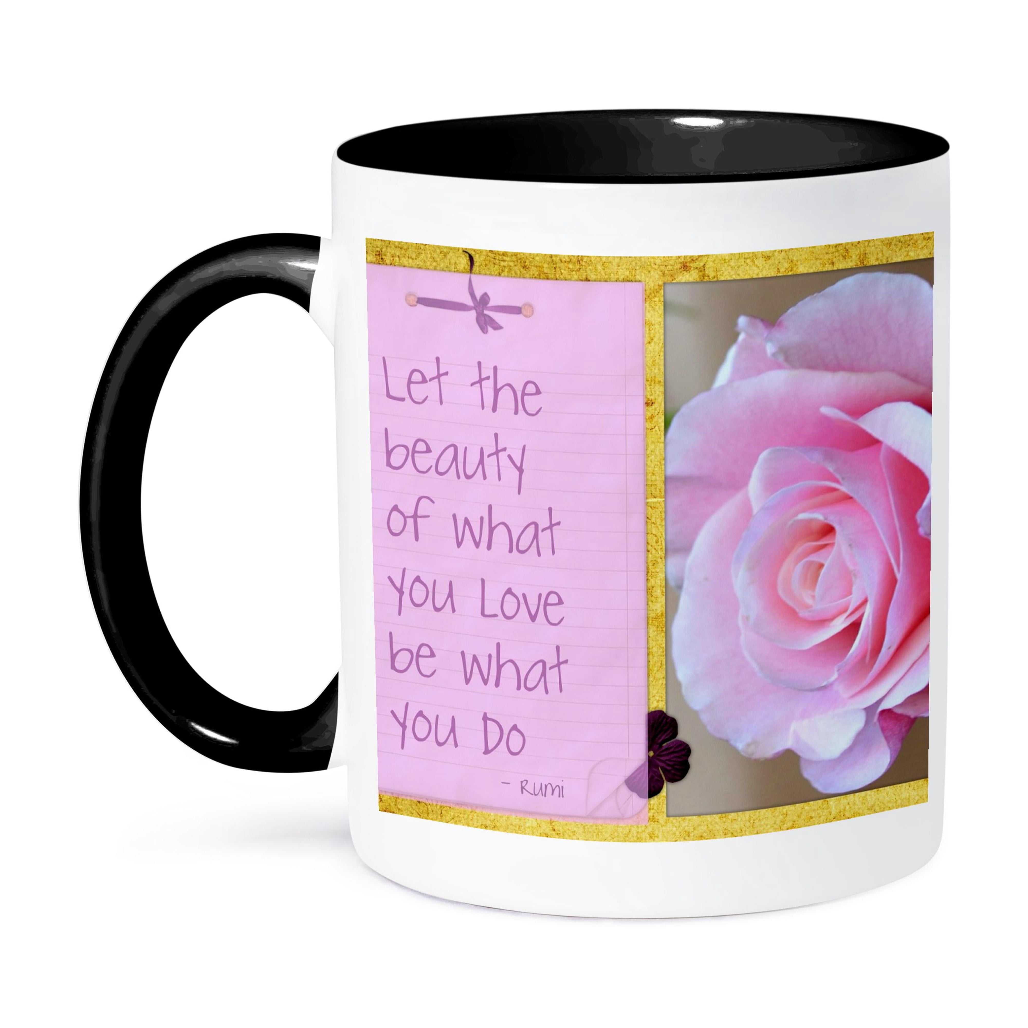 3dRose, Beauty Rose Rumi Quote- Flowers- Inspirational Poetry, 11oz Two ...