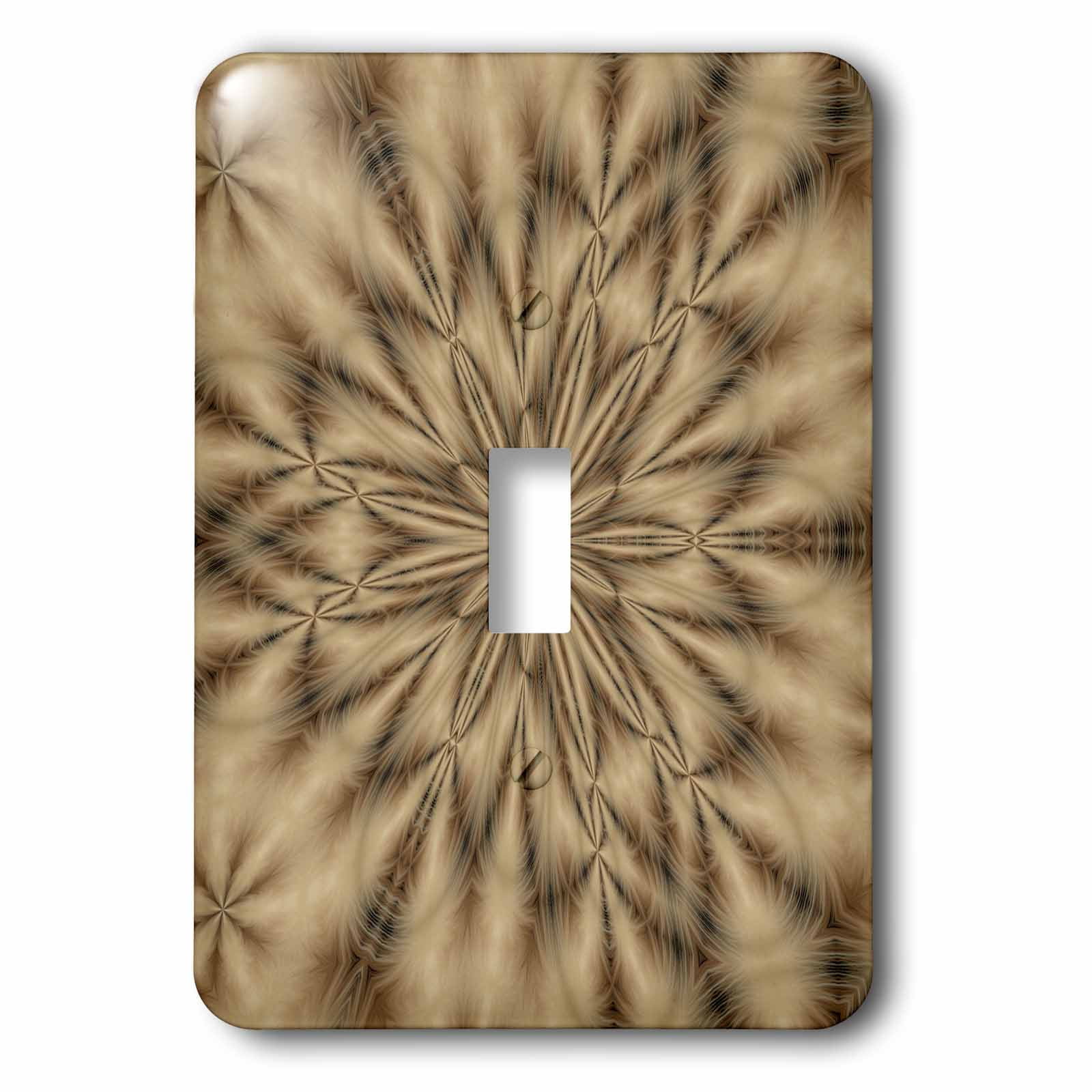 3dRose, Beige Feathery Flower Floral Fractal Art, single toggle switch ...