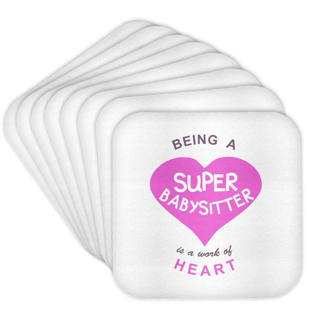 3dRose, Being a Super Babysitter is a work of Heart - pink ...