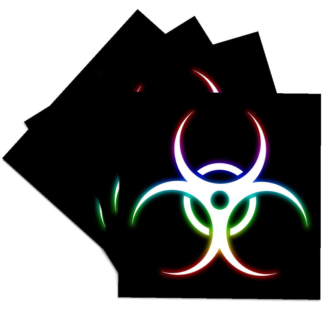 3drose, Biohazard Symbol Glowing on Black Background, Set of 4 Ceramic ...